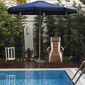 FREE SOLDIER Oversized XL Padded Adjustable Reclining Folding Chair with Cup Holder 400lb Capacity Gravity Chairs Anti Gravity Chairs Zero Gravity Chairs (Brown)