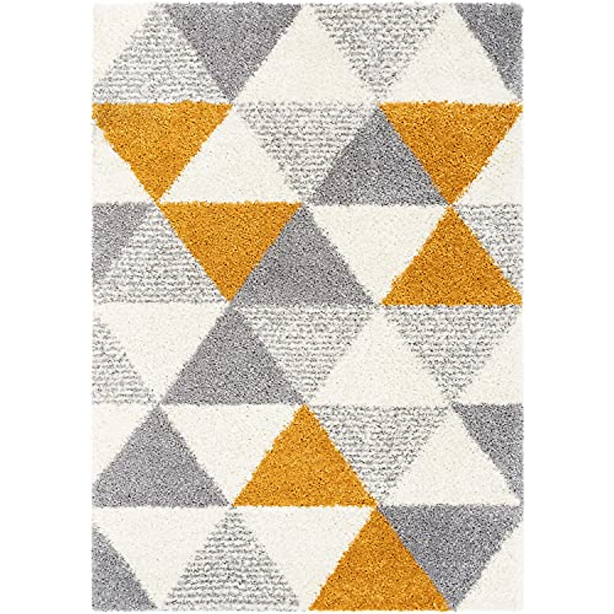 Well Woven Arden Reily Mid-Century Modern Geometric Triangle Pattern Yellow 3'11" x 5'3" Area Rug