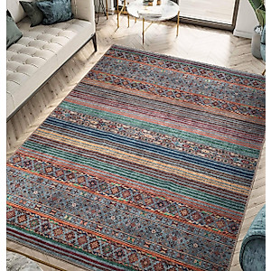 Keen Home Design Machine Washable Area Rugs with Non-Slip Backing, Ideal for Hallway, Living Room, Bedroom, Kitchen and Laundry Room, Vintage Moroccan and Low Pile Rug (3' x 5')