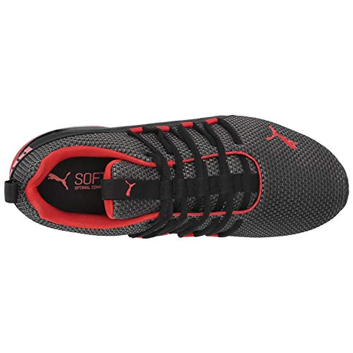 PUMA mens Axelion Running Shoe, Black/High Risk Red, 10.5 US