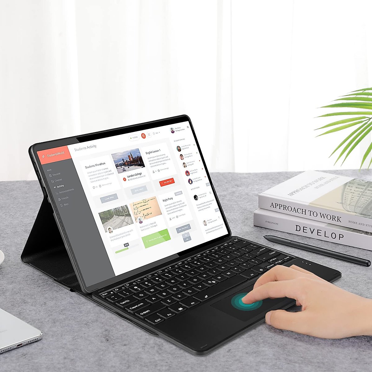Keyboard Case with Touchpad Backlit Compatible with Surface Pro X 13-Inch, Case with Detachable Bluetooth Keyboard US Layout and Trackpad for Surface Pro X 13-Inch, Black