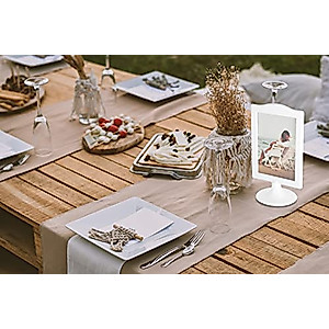 Myraculo Double Sided Standing Picture Frames 4x6 2 Side Frame Pedestal Picture Frames Bulk Plastic White Photo frames Set for Display (10 pack)