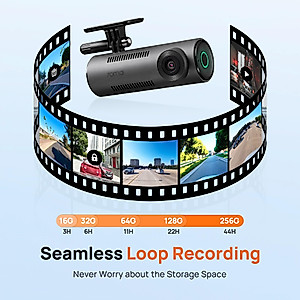 70mai Dash Cam M310, Dash Camera for Cars 1296P QHD, Smart Dash Cam Front Built in WiFi, 130° Wide-Angle FOV, WDR, Night Vision, iOS/Android Mobile App, Loop Recording, Parking Monitor, Time-Lapse