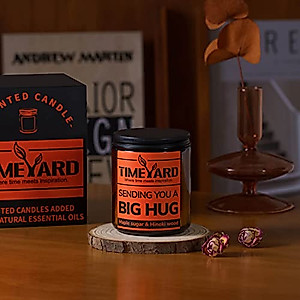 TIMEYARD Wood Sugar Maple Scented Candle, Mild Fall Woody Candle Gift for Women in Bedroom, Hug in Modern Jar Candle, Soft and Soothe Woody Scented Soy Candles with 1 Cotton Wick, 45H Burn Time, 7oz