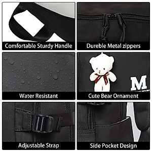 HengQiYu Boys and Girls Insulated Lunch Bag Set Backpack, Youth School Backpack, Children's Backpack, Laptop Backpack (Black)