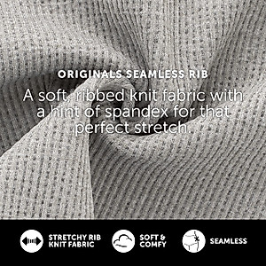 Hanes Women's Originals Seamless Rib Crop Bralette, Wireless Scoop Pullover Bra, ComfortFlex Fit, White, Medium