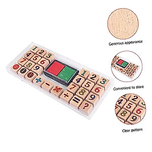 STOBOK Wood Rubber Stamp 2 Sets kidcraft playset Wooden Stamps stampers for Sealing Stamp Wood Rubber Stamp Planner Stamp Bamboo Number Signet Number Stamper Boxed Gift Sealing Stamp