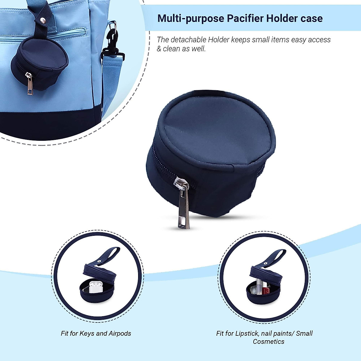 Lumier Diaper Tote Bag -Travel Bag with Changing Pad, Stroller Strap, Pacifier Case -Baby Boy Girl Registry Gift for Mom,Dad