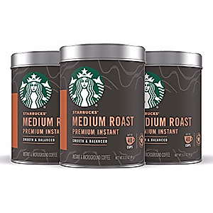 Starbucks Premium Instant Coffee — Medium Roast — 100% Arabica — 3 Tins (up to 120 servings total)