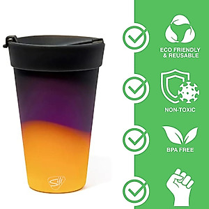 Silipint: Silicone 16oz Coffee Tumblers: 2 Pack Sun Storm - Unbreakable Cups, Reusable, Sustainable, Flexible, Hot & Cold Drinks