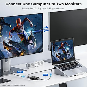 HDMI Switch, FOINNEX Bidirectional HDMI Switcher, 4K@60Hz HDMI Splitter 2 in 1 Out Support PS4/3, Xbox, NS, Blu-Ray Player, Roku (One time 1 Display)