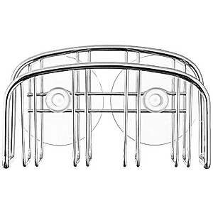 Spectrum Diversified Contempo Sink Sleek Soap & Sponge Kitchen Sink & Shower, Modern Kitchen & Bathroom Organizer, Sponge Holder with Suction Cups, 1 EA, Chrome