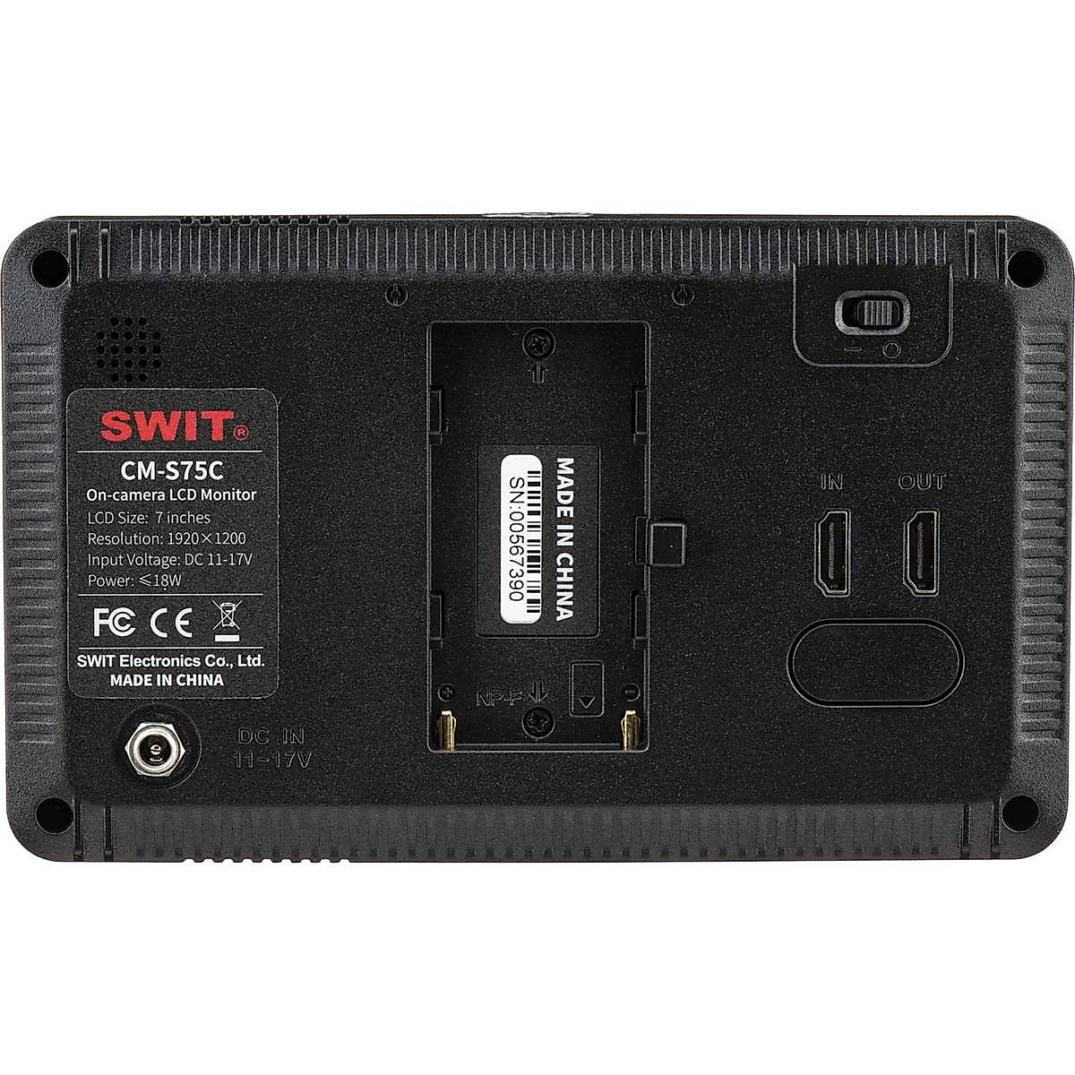 CM-S75C SWIT スウィットエレクトロニクス 7インチ3000nit 超高輝度4K(HDMI1.4 in out)IPS液晶モニター、HDR対応、ユーザーLUT対応、クイック2x・4x拡大表示(ターゲットポイントメモリあり)