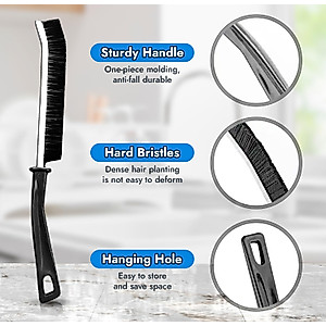 Hard Bristle Crevice Cleaning Brush, Multifunctional Small Cleaning Brush, Scrub Brush for Shower Tile, Gap Cleaning Brush for Kitchen, Bathroom & Household Use, Grout Cleaner, Toilet Brush