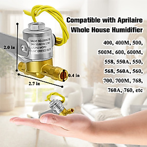 4040 Solenoid Valve for Aprilaire Humidifier - Funmit 24 Volt Brass Humidifier Water Solenoid Valve Fit for 400 400M 500 500M 600 600M 558 550A 550 568 560 560A 700 700M 768 760A 760