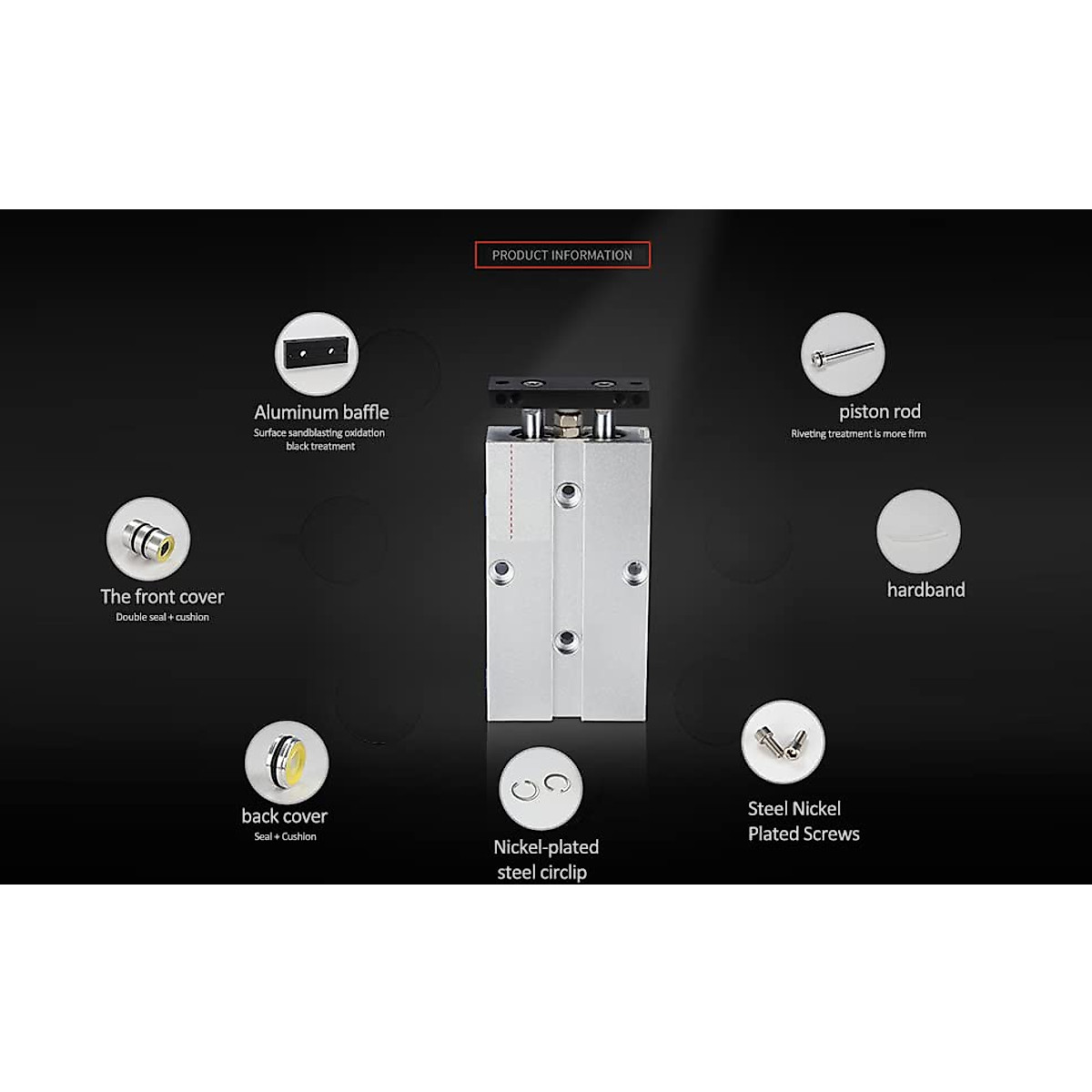 Othmro 20mm Bore 500mm Stroke Air Cylinder Double Action Aluminium Alloy Penumatic Air Cylinder (MAL20 x500)