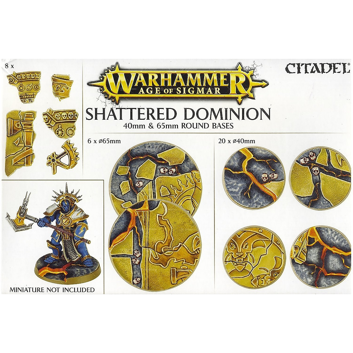 Games Workshop 99120299034 "Age of Sigmar Shattered Dominion Round Bases Action Figure, 40/65 mm
