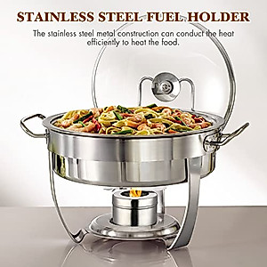 Cabilock 4pcs Stainless Steel Fuel Holder with Cover Chafer Canned Heat Fuel Box Heat Holder with Safety Cover for Buffets Barbecue Parties