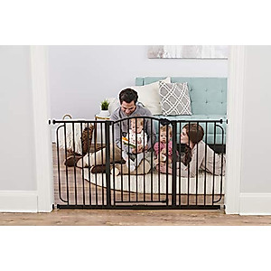 Regalo 58-Inch Home Accents Super Wide Walk Through Baby Gate, Includes 4-Inch, 8-Inch and 12-Inch Extension, 4 Pack of Pressure Mounts and 4 Pack of Wall Cups and Mounting Kit