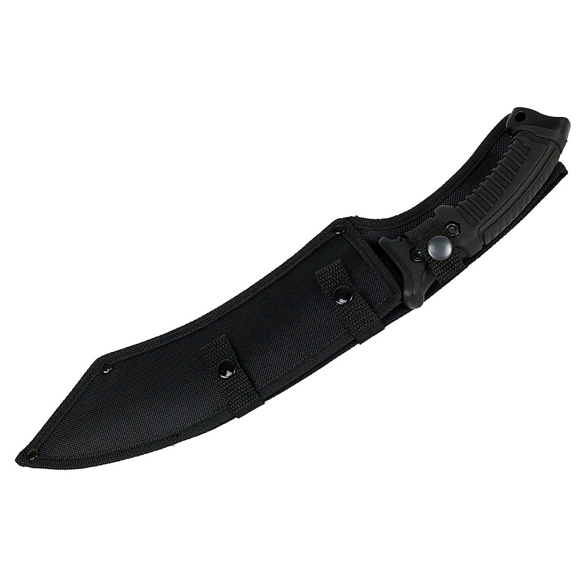 HUNT-DOWN 16" Full Tang Hunting Knife with Black Rubber Handle