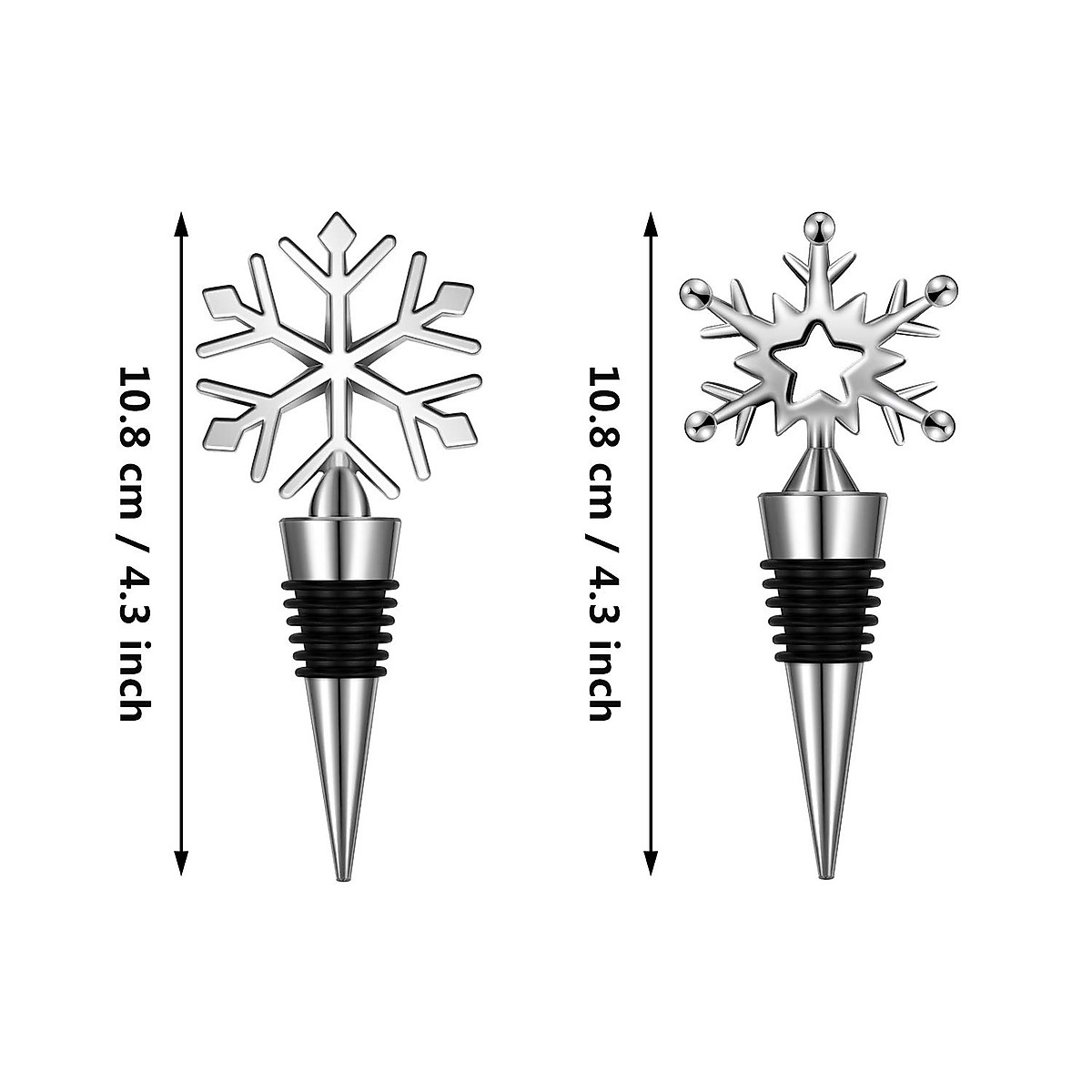 4 Pieces Snowflake Wine Stopper Decorative Christmas Wine Bottle Stopper for Keeping Wine Fresh Holiday Wedding Christmas Party Supplies (Novel Style)