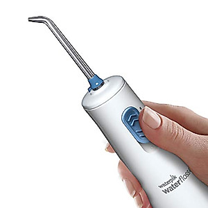 Waterpik WF-02 Cordless Express Water Flosser - Battery Powered and Shower-Friendly Portable Waterflosser for Travel & Home Use, White