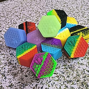 KUVIS 26ml Hexagon Silicone Containers Food Storage Jars Non-stick Multi-use Box (15)