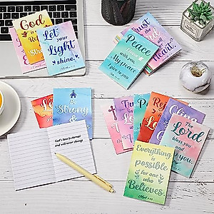 24 Pcs Bible Verse Notebook Religious Motivational Notepads Small Pocket Journal Inspirational Notepads Christian Scripture Notebooks for Office School Travel Supplies, 3.3 x 4.7 Inch (Watercolor)