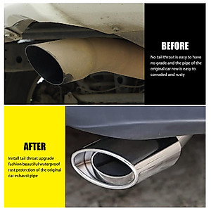 Fogfar 1 PC Stainless Steel Exhaust Pipe, Car Exhaust Muffler, Exhaust Tips, Adjustable Intake Exhaust Pipe Head, Bolt-On Design Exhaust Tailpipe, Fits Most Vehicle Exhaust Pipes (Silver #Straight)