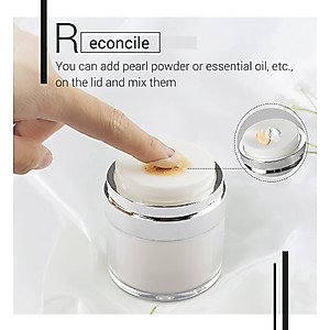 2/3-pack Airless Pump Jar empty cosmetic jar cream jar refillable bottle for moisturizer moisture container for travel push down pump Airless Pump Bottles dispenser for facial face makeup lotion cream (1 oz+1.7oz jar)