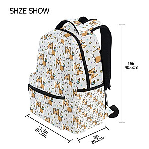 Wamika Welsh Corgi Dog Unicorn Backpacks for Kids Women Men, Dogs Design Computer Laptop Backpack, Casual Book Bag Travel Camping Daypack