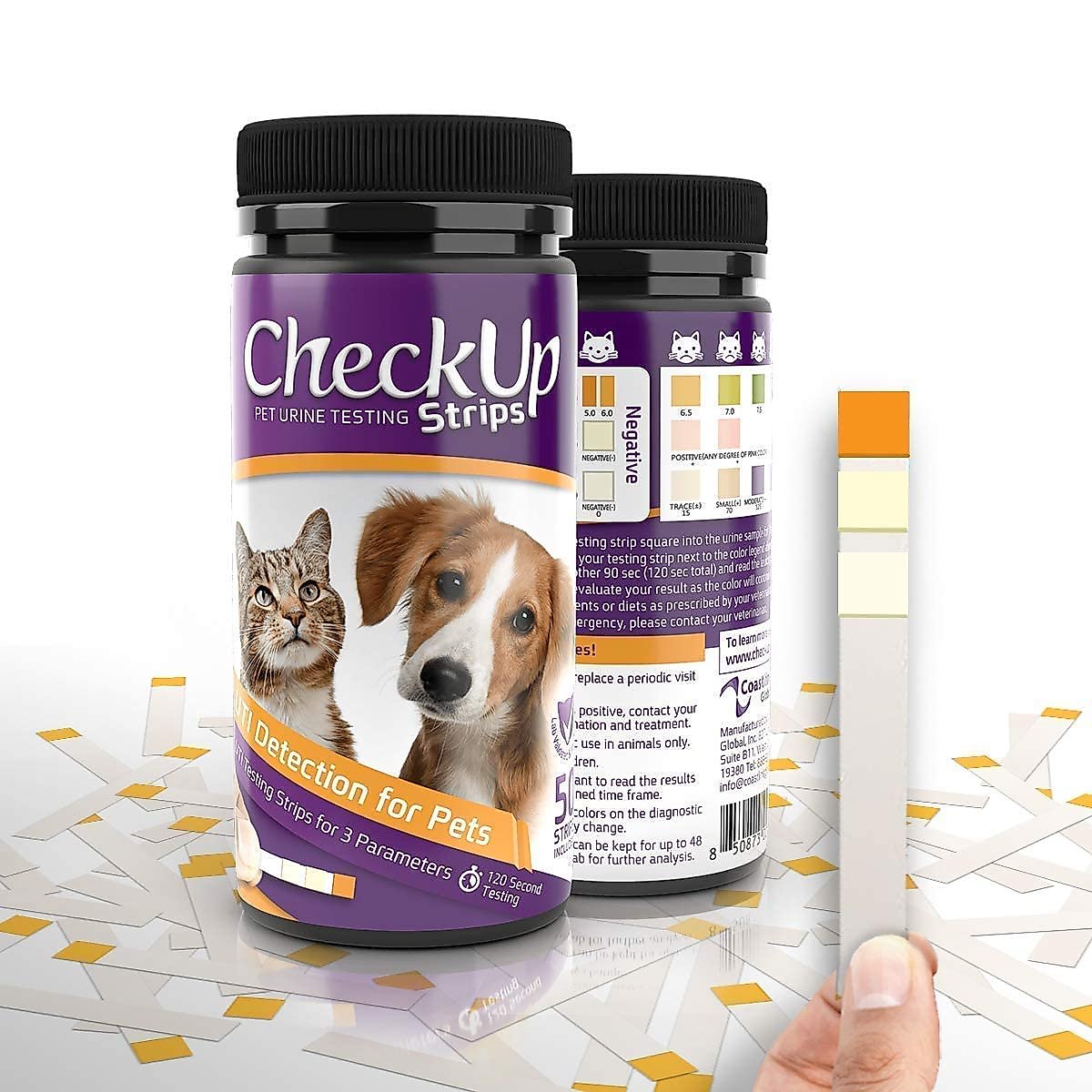 Kit4Cat Litter & Test UTI Bundle - Kit4Cat Hydrophobic Litter with CheckUp 3 Parameters UTI Testing Strips x 50