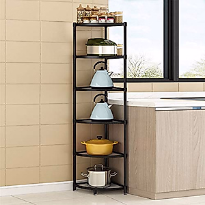 Kitchen Corner Shelf Rack, Multi-layer Pot Rack Storage Organizer Stainless Steel Shelves Shelf Holder (6 Tier-2)
