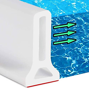 Hi-Na 3ft/5ft/6ft/8ft10ft Collapsible Shower Threshold Water Dam Watei Barrier for Shower and Water Stopper Keeps Water Inside Water Threshold for Wet and Dry Separation (8ft)