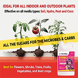 Terpenes Enhancer - Hydroponic Nutrients for Big Bud and Bud Candy Taste. Use as Soil Flower Food and Hydroponic Plant Food - Sugar baby 0-1-1 Bloom Booster Terpinator by Nutriling 32OZ