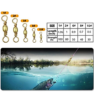 100pcs Barrel Swivels Fishing Saltwater Freshwater Fishing Tackle Line Connector Solid Ring Fishing Swivels High Strength Catfish Terminal Tackle Accessories