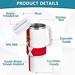 ODAWA 40oz Northern Ireland Flag Vacuum Insulated Tumbler with Lid and Straw Fall Insulated Tumbler