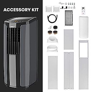 TOSOT 10,000 BTU(ASHRAE) 6,000 BTU (DOE) Portable Air Conditioner - Quiet, Remote Control, Built-in Dehumidifier, Fan, Easy Window Installation Kit- Cool Rooms Up to 400 Square Feet