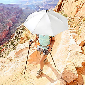 G4Free 46 Inch Large Hiking Umbrella Ultralight UV Silver Reflective Full-size Trekking Backpacking Umbrella (Silver/Black)