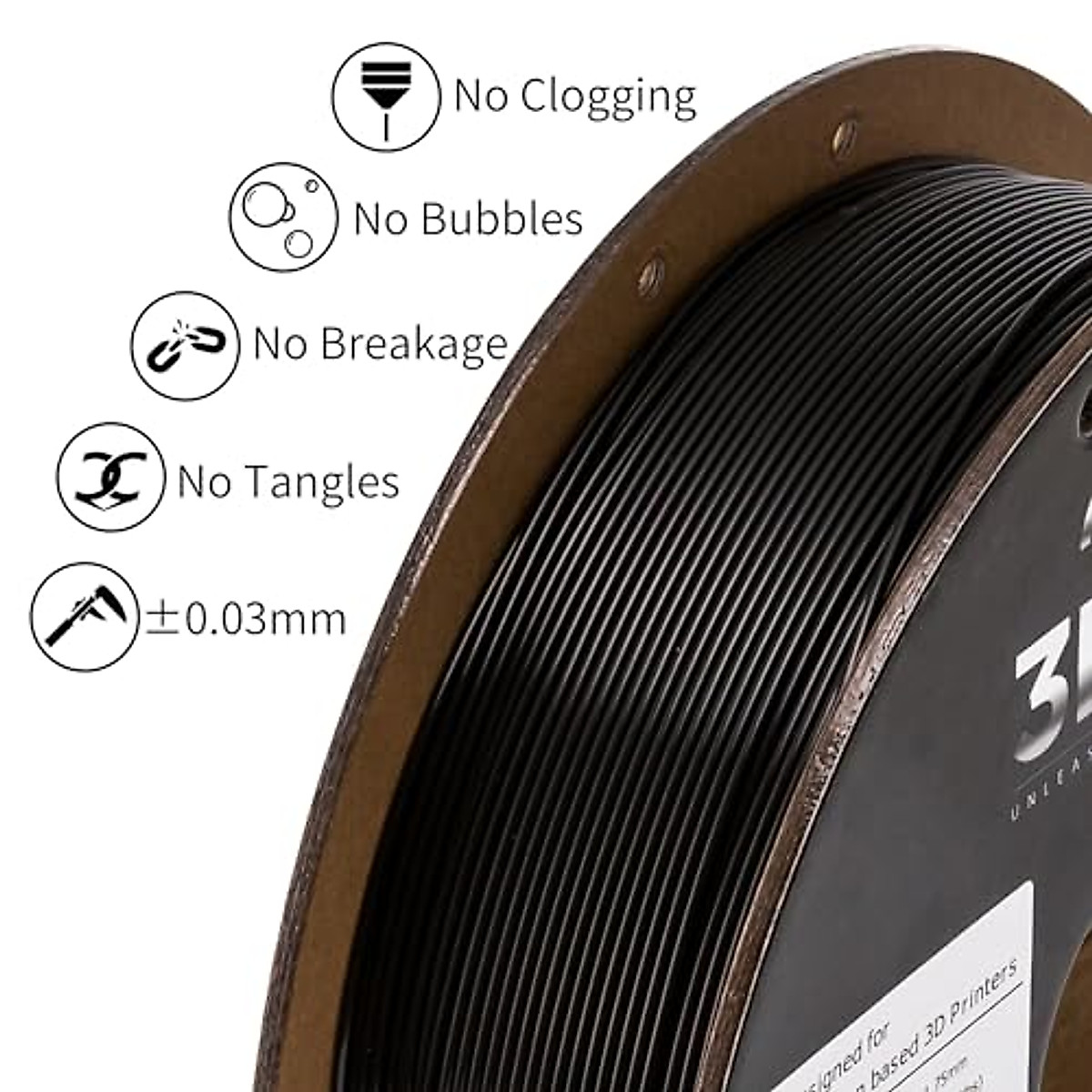INLAND Micro Center PLA+ 3D Printing Filament 1.75mm - PLA Plus 3D Printer Filament - PLA Pro Dimensional Accuracy +/- 0.03 mm - 1kg Cardboard Spool (2.2 lbs) (1 Pack Black, 1.75mm)