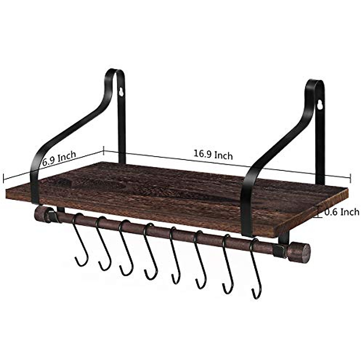 Floating Shelves Wall Mounted,100% Rustic Soild Wood Shelf Decor for Bathroom Bedroom Living Room Kitchen Office (Antique)