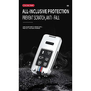 SANRILY Luminous 6 Button Key Fob Cover Case Fit for Volvo 2017 2018 S60 S80 V40 V60 V70 XC60 XC70 Keyless with Keychain Black