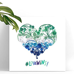 TUMYBee Gay Men MLM Pride Greeting Card, Love Wins Card for Pride Month, Gay Men LGBTQ Pride for Anniversary, Love, Valentine, Gay Card 3D Quilling Card with Envelop (MLM Love)