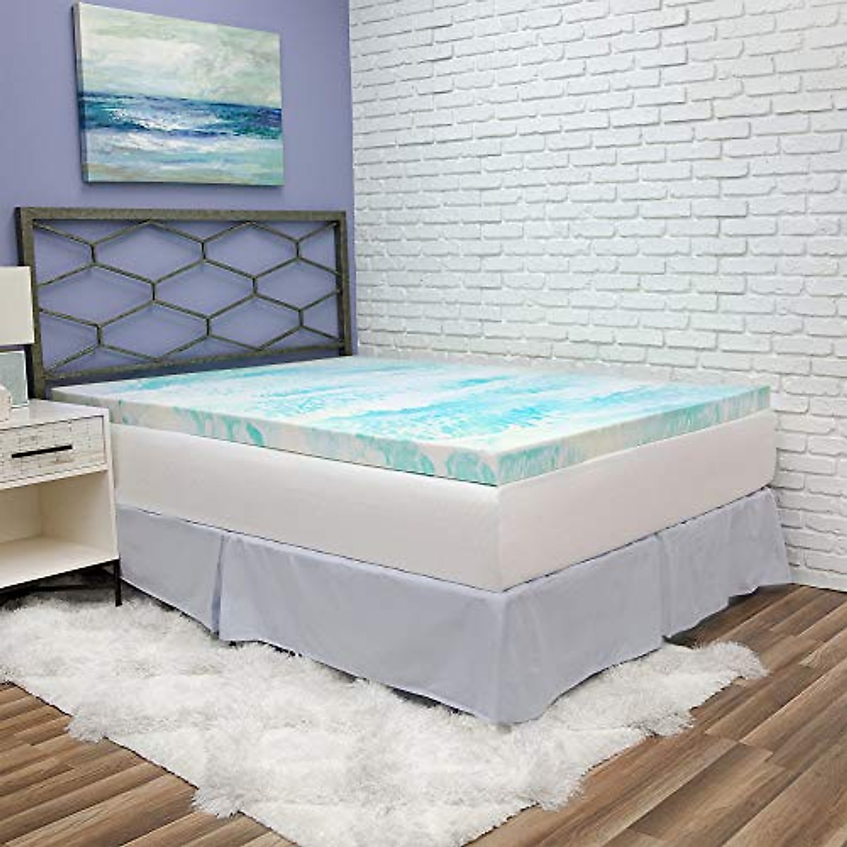 BioPEDIC 3" Gel Swirl Memory Foam Mattress Topper, King