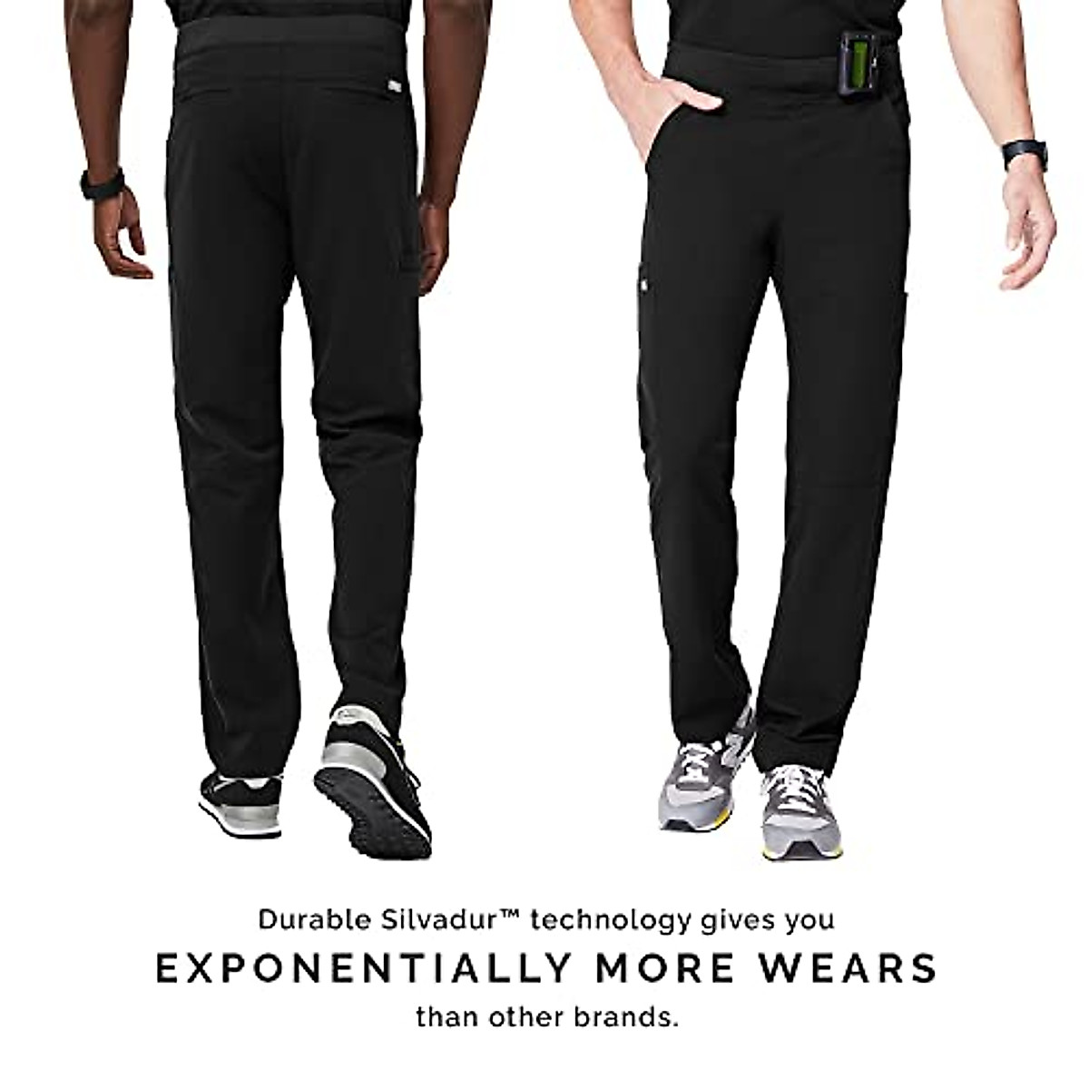 FIGS Axim Cargo Scrub Pants for Men – Black, L