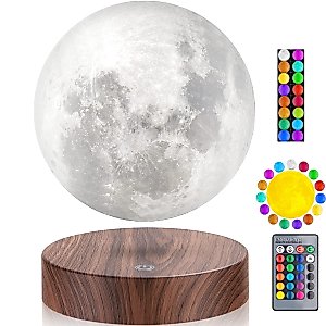 VGAzer Levitating Moon Lamp, Floating and Spinning 3D Moon Light 16 Colors Model ,Gifts for Women,Thanksgiving Christmas Gifts for Kids,Friends