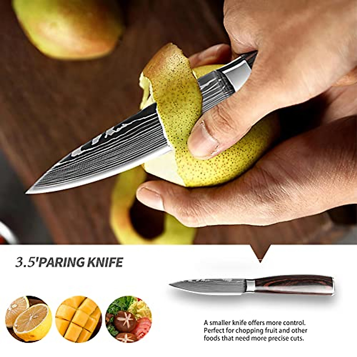 Hong Won Knife Set,3.5-8 Inch Set Boxed Knives,Premium German Stainless Steel Kitchen Knife,5 Pieces Knife Set-厨房刀套装