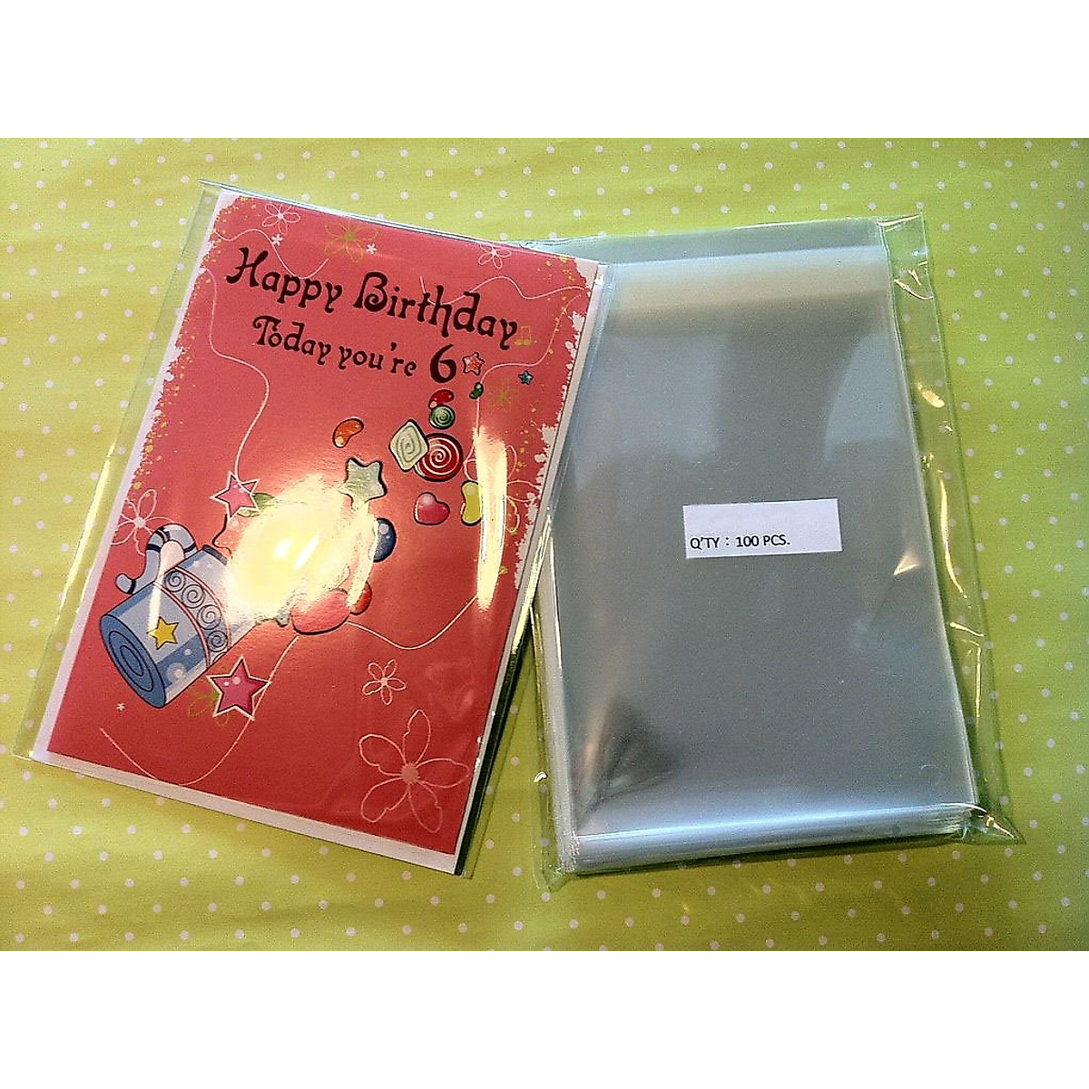 100 Pcs 5x7 Inches Crystal Clear Resealable Cello Cellophane Bags