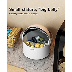 CTIME Small Trash can with lid,0.6 Gallon Countertop Trash can,Cute Tiny Trash can for Coffer bar,Kitchen,Bathroom,Desk,rv, Mini Portable Plastic Waste Basket