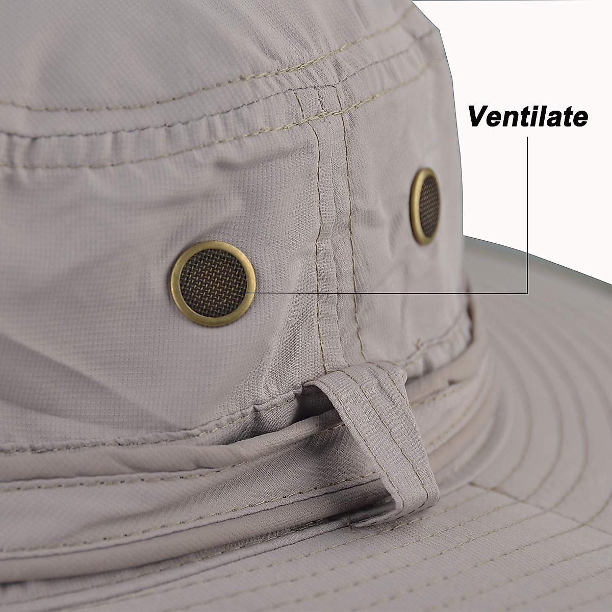 JORMATT Unisex UV Protection Outdoor Wide Brim Sun Hat UPF 50+ with Flap Neck Cover Foldable Fishing Safari Caps Size 22-23.5 Inch, G-gray